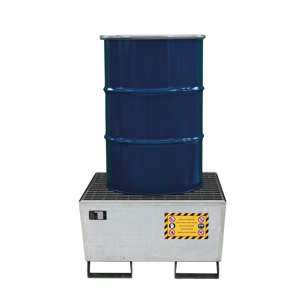 Justrite® Galvanised Steel Drum Spill Containment Tank | 247 Direct Limited